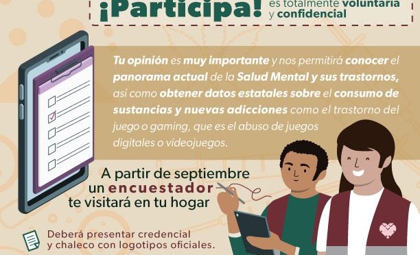 SALUD | SSM invita a responder la Encuesta Nacional de Salud Mental y Adicciones 2023