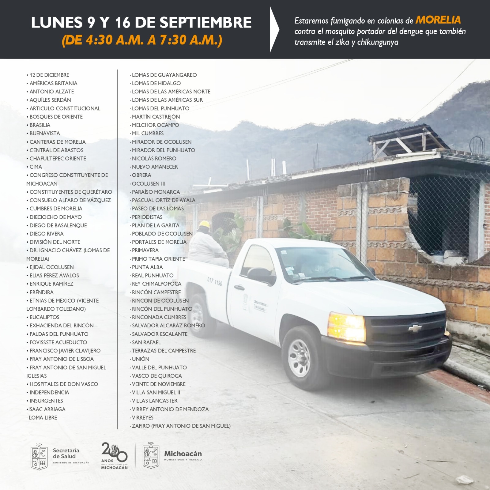 SALUD | Mantiene SSM trabajos de fumigación contra el dengue en Morelia